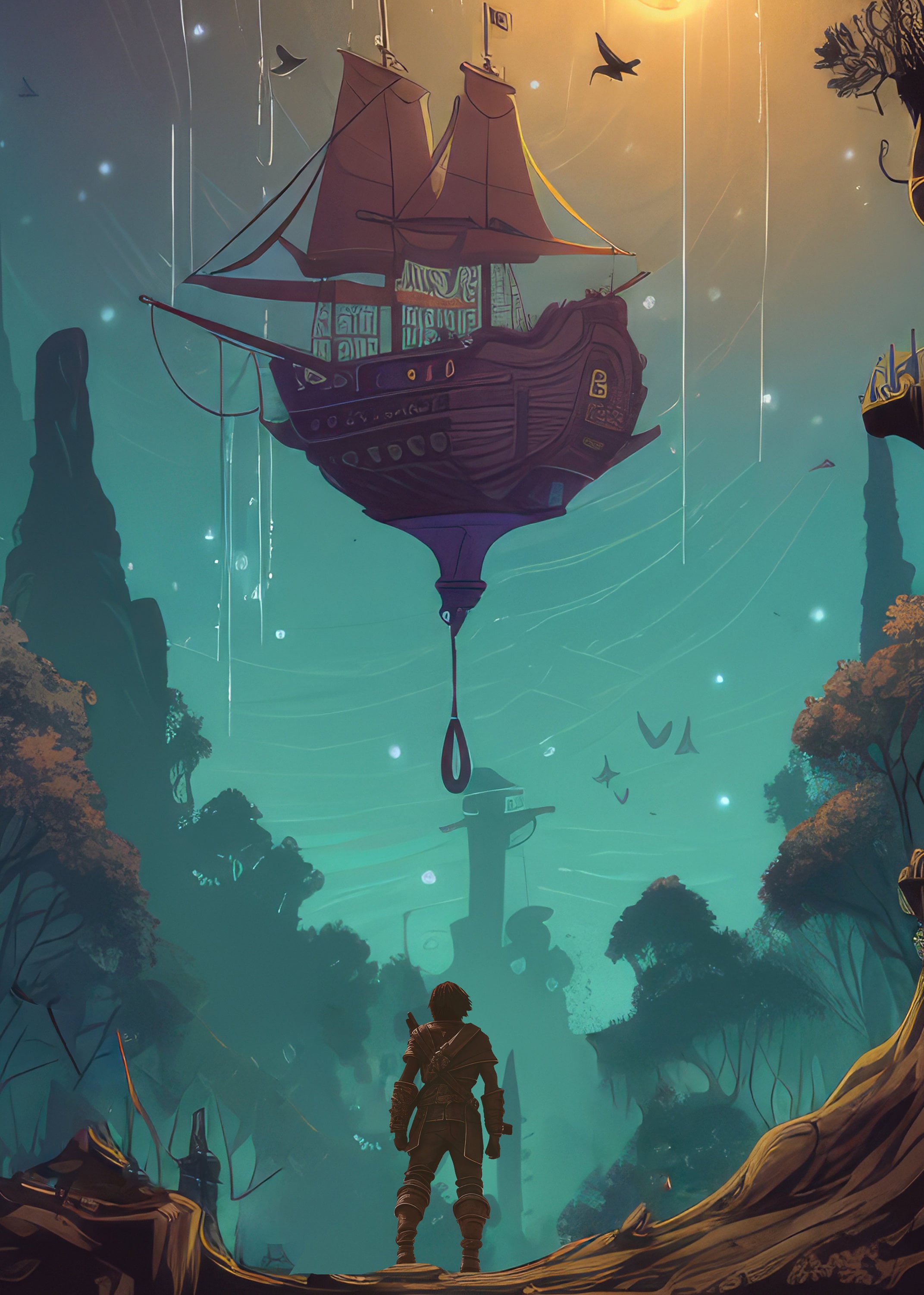 The Edge Chronicles Poster // Art Print, Colourful Wall Art, Home Decor ...