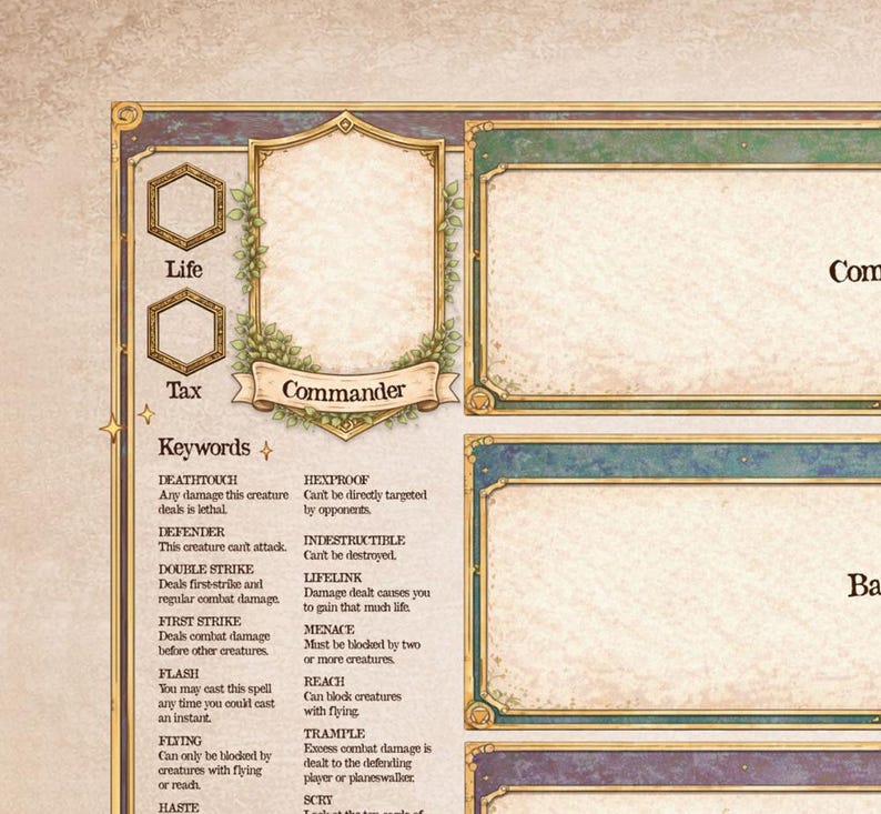 MTG Beginner Playmat | Learn to Play Magic the Gathering Mat With Zones ...