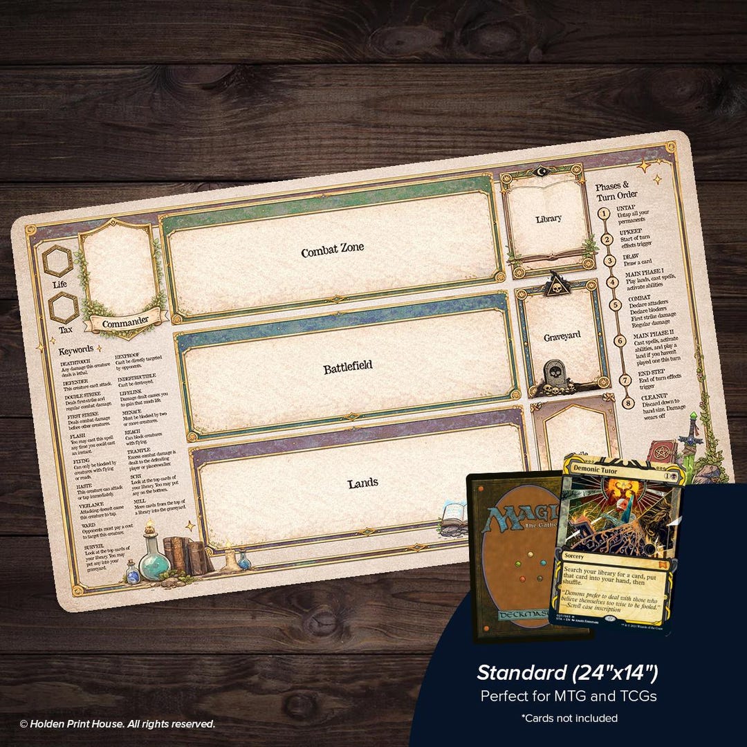MTG Beginner Playmat | Learn to Play Magic the Gathering Mat With Zones ...