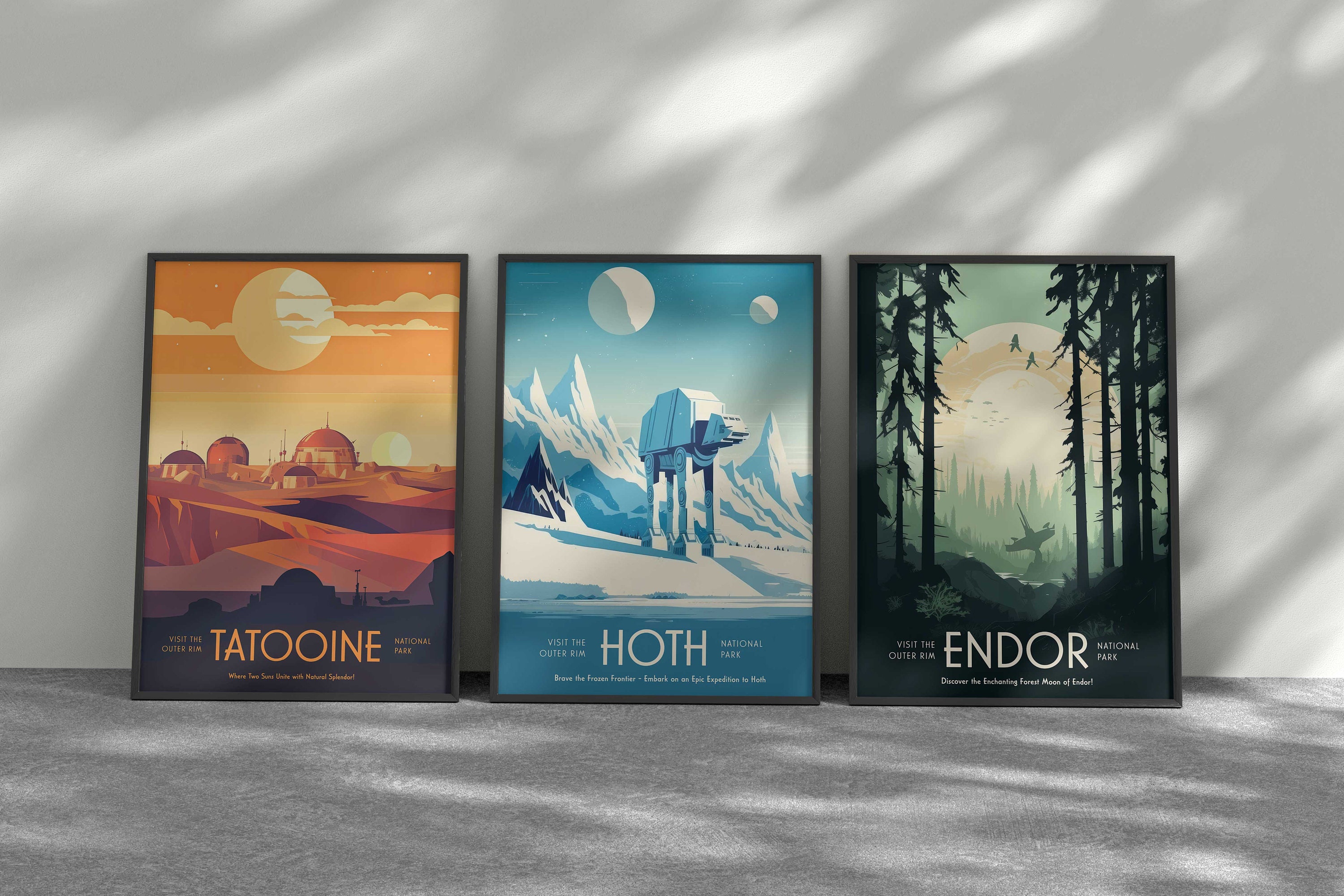 Tatooine Star Wars Poster National Park // Art Digital, Art Digital ...