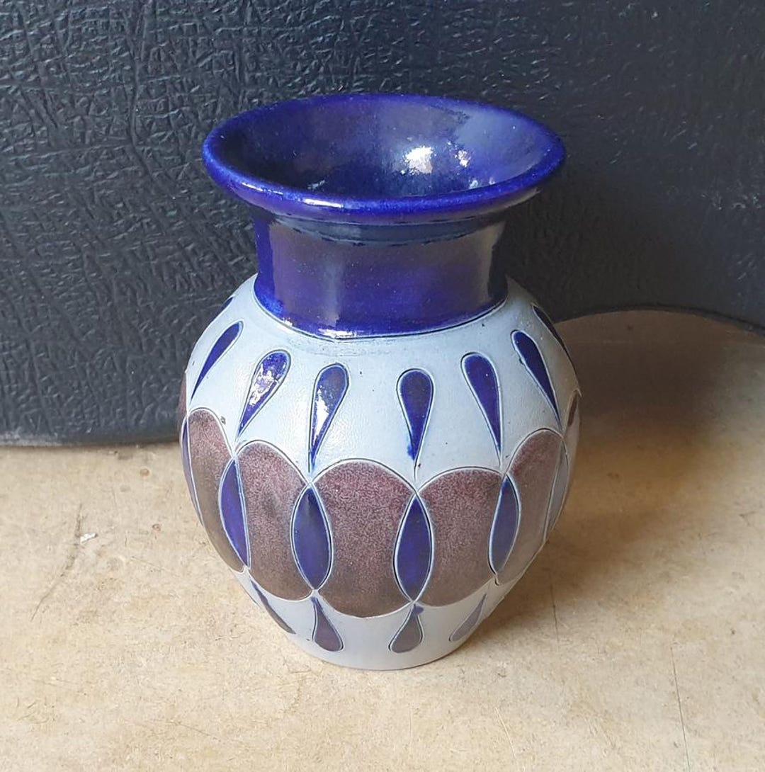 Zöller Keramik: West-germany Pottery, Small Vase With Abstract Deep ...