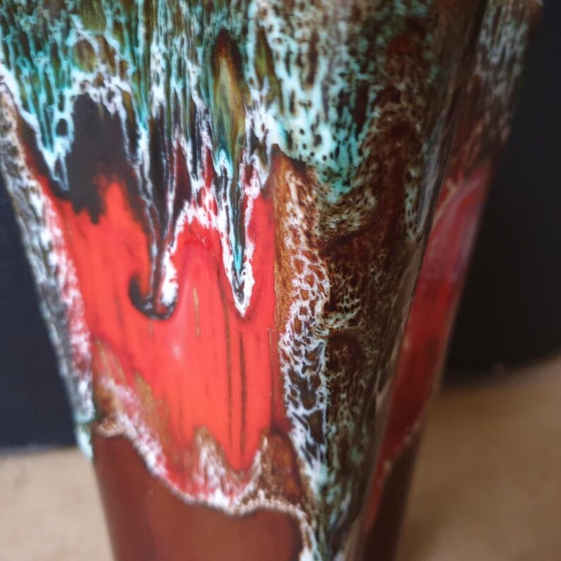 Vallauris, France 1970s Rich Fat Lava Ceramic Budding Vase, Mid-century ...