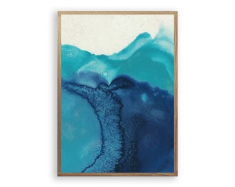 Blue abstract art | Etsy