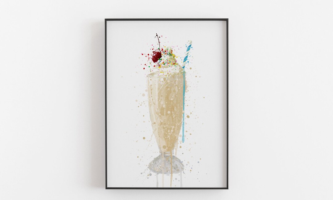 Milkshake Wall Art Print classic Vanilla 0874 - Etsy
