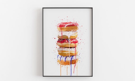 Doughnut Stack Wall Art Print 0883 | Etsy