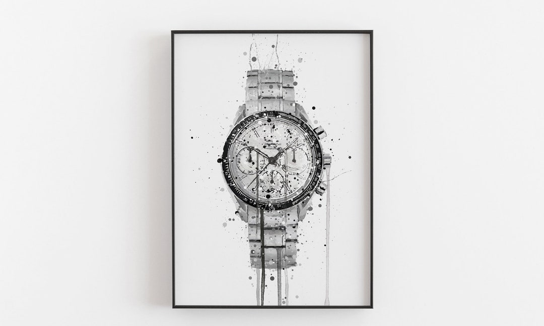 Wrist Watch Wall Art Print 'Gun Metal' 0563 - Etsy España