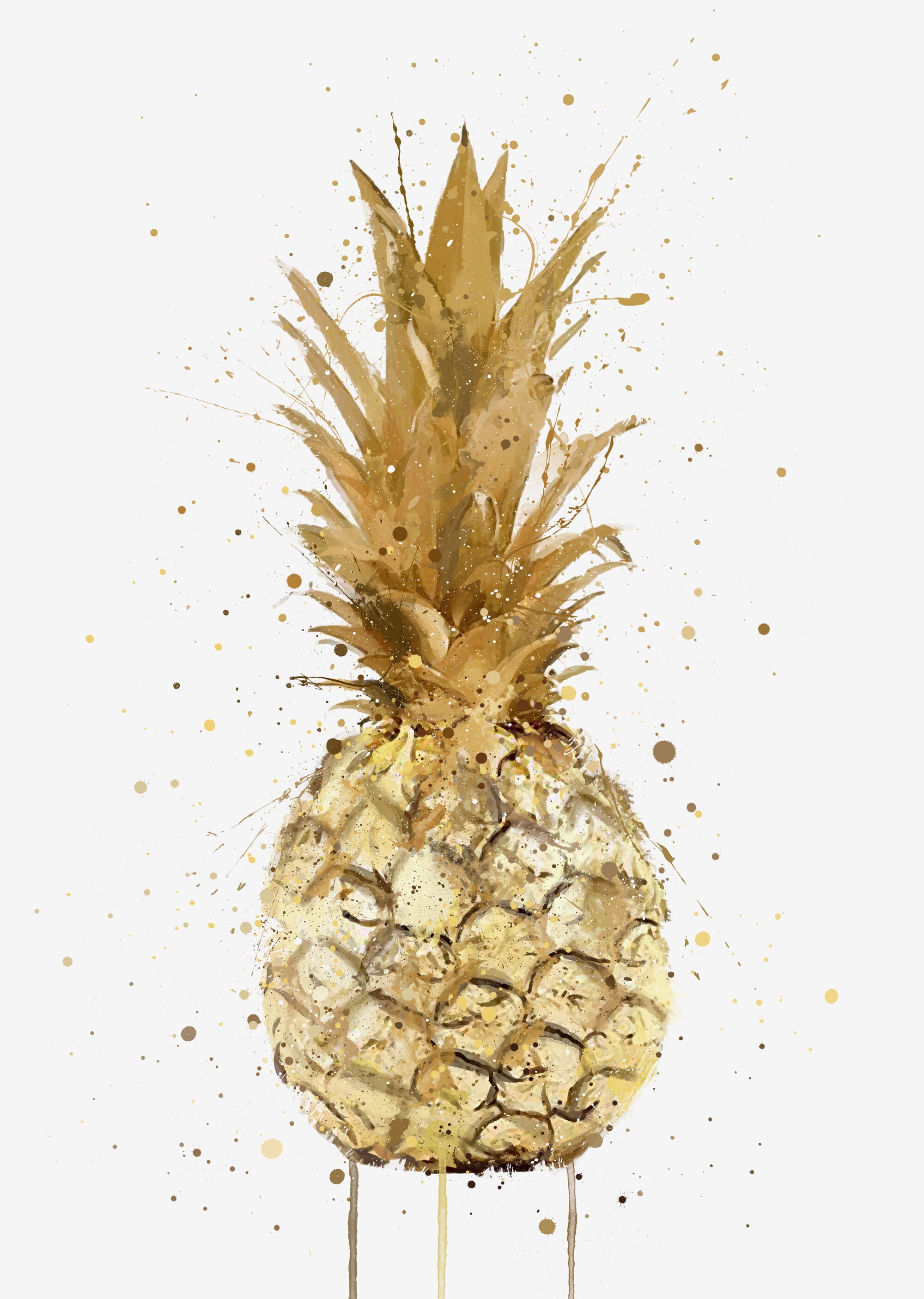Gold Pineapple Painting