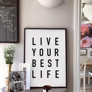 Typographic Wall Art Print 'live Your Best Life' 0690 - Etsy