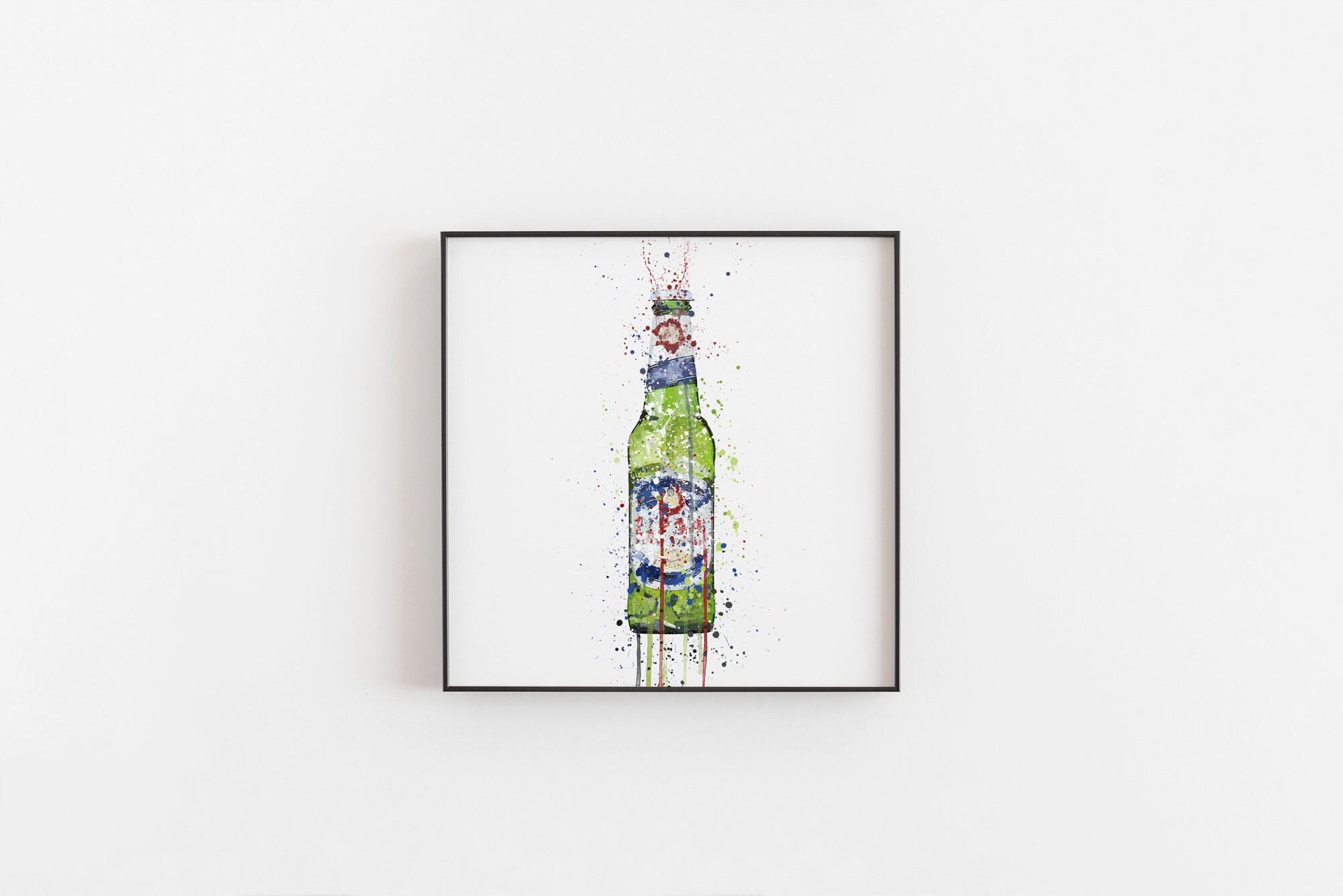 Beer Bottle Wall Art Print 'green' 0352 - Etsy UK