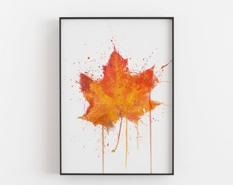 Maple Leaf Print - Etsy
