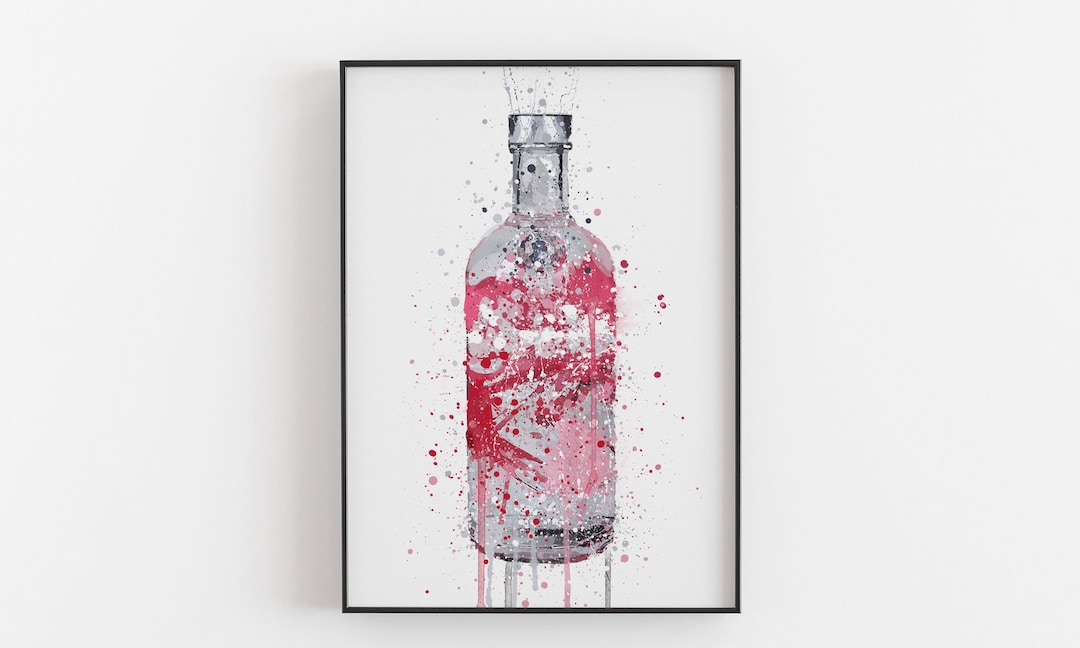 Vodka Bottle Wall Art Print 'very Berry' 0517 - Etsy UK