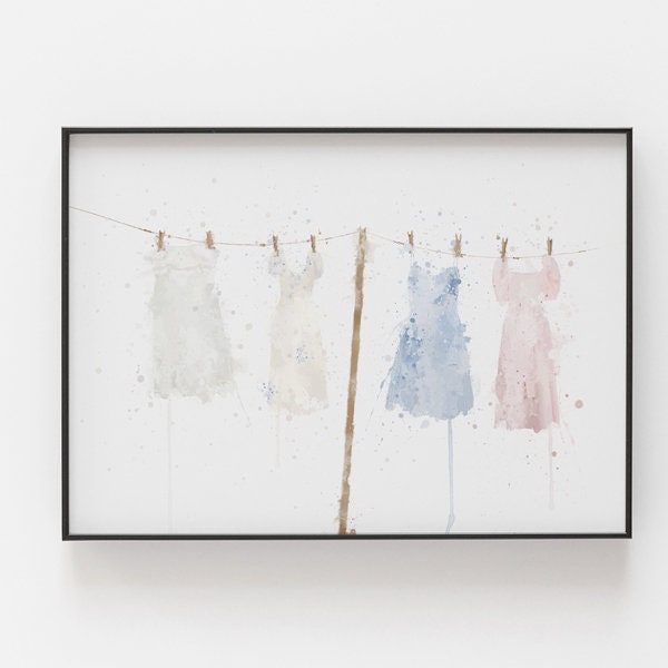 Laundry Line Art - Etsy UK
