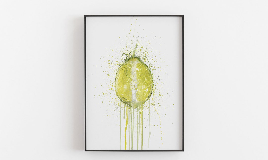 Lime Fruit Wall Art Print 0293 - Etsy