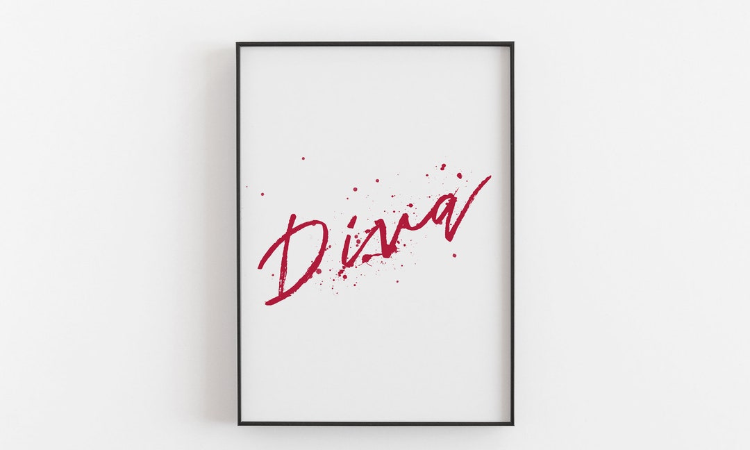 Typographic Wall Art Print 'diva' 0501 - Etsy