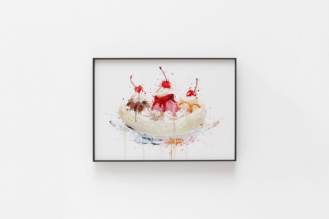 Banana Split Wall Art Print 0881 - Etsy