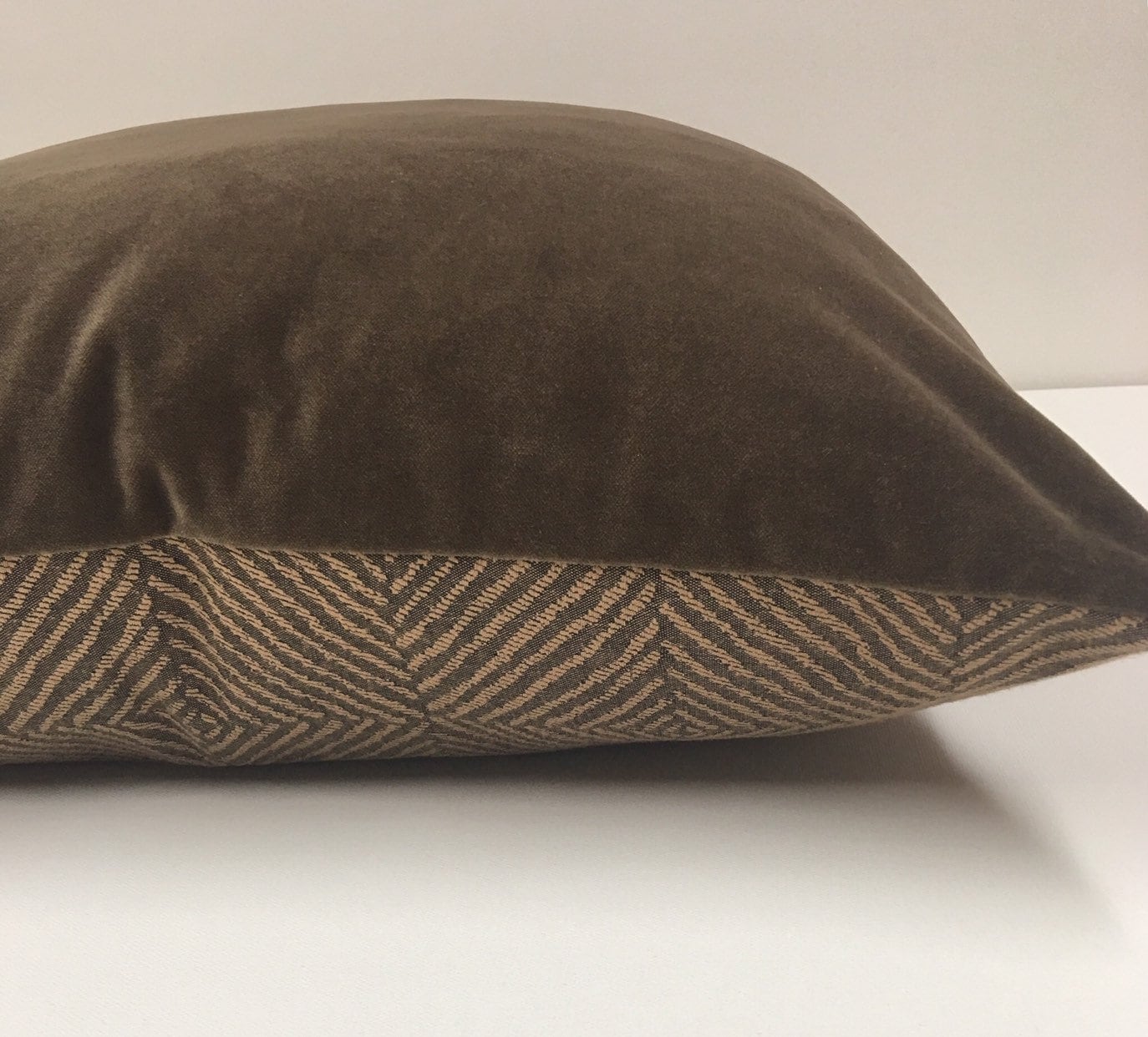 Brown Check Pillows/ Cotton Velvet Pillows/ Large Pillows/ Rusty Brown ...