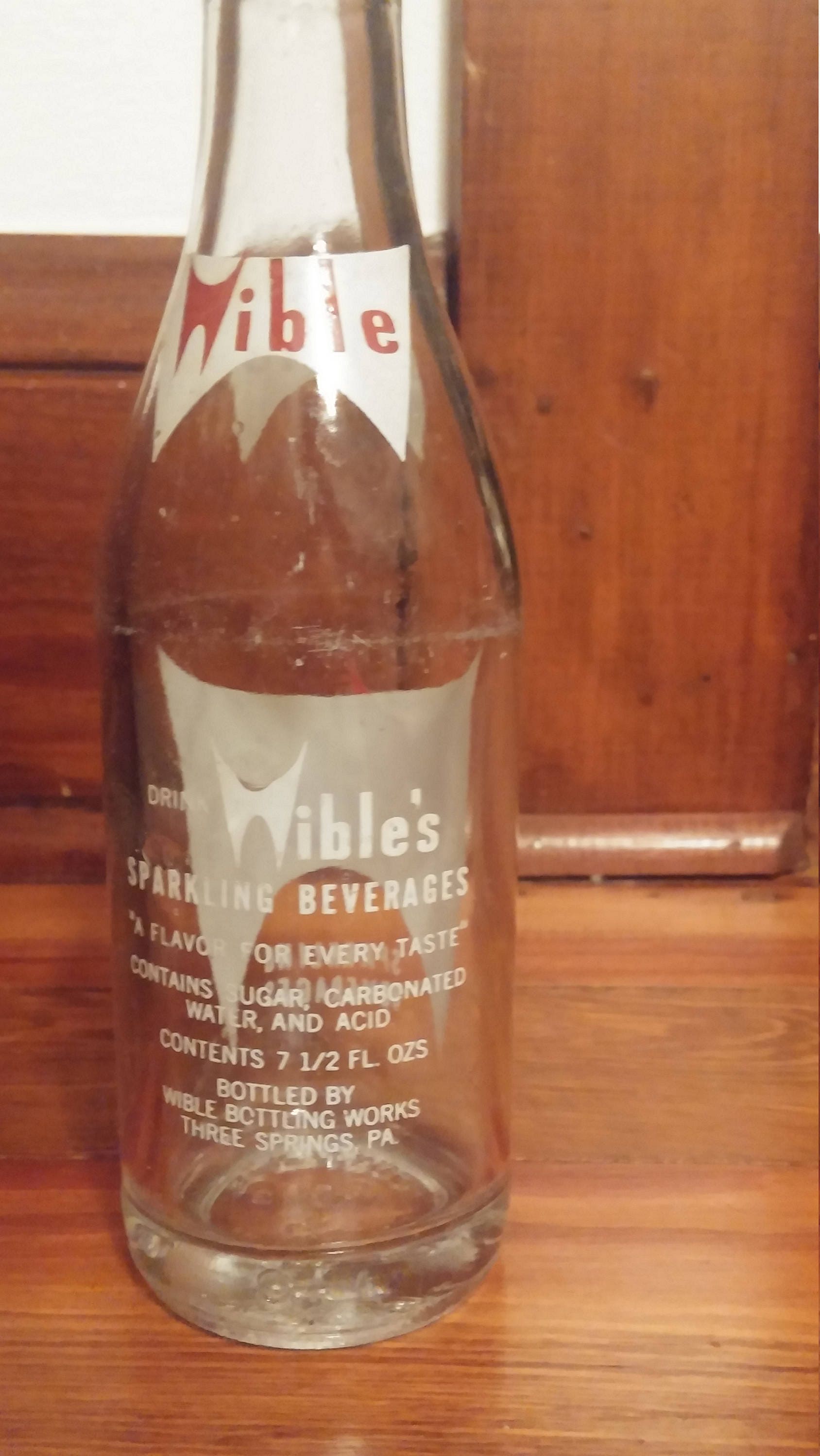 Wible Sparkling Beverage Glass Bottle - Etsy