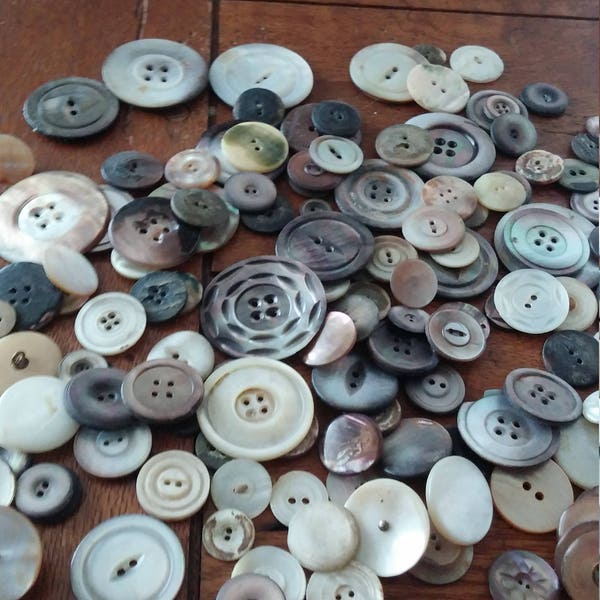 Antique Mother of Pearl Buttons - Etsy