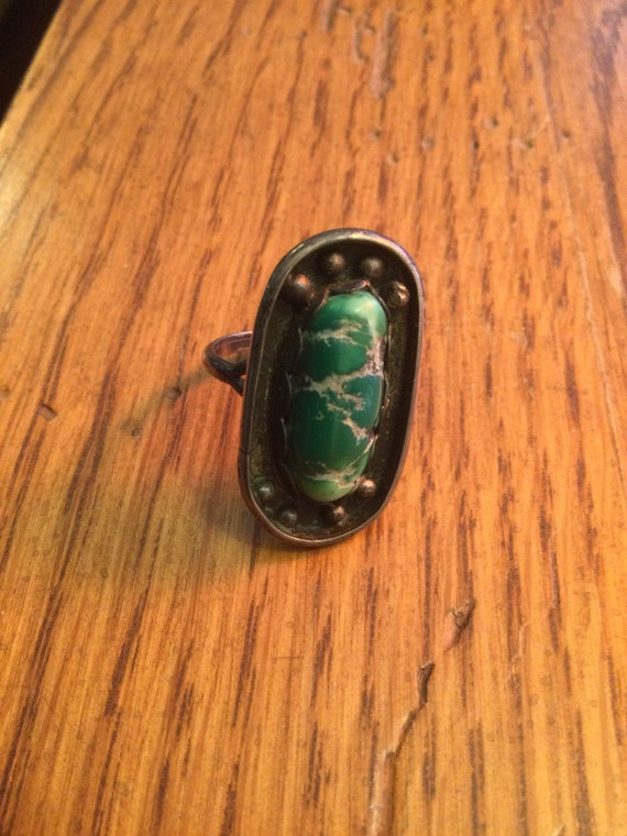 Antique Silver Statement Ring - Gem