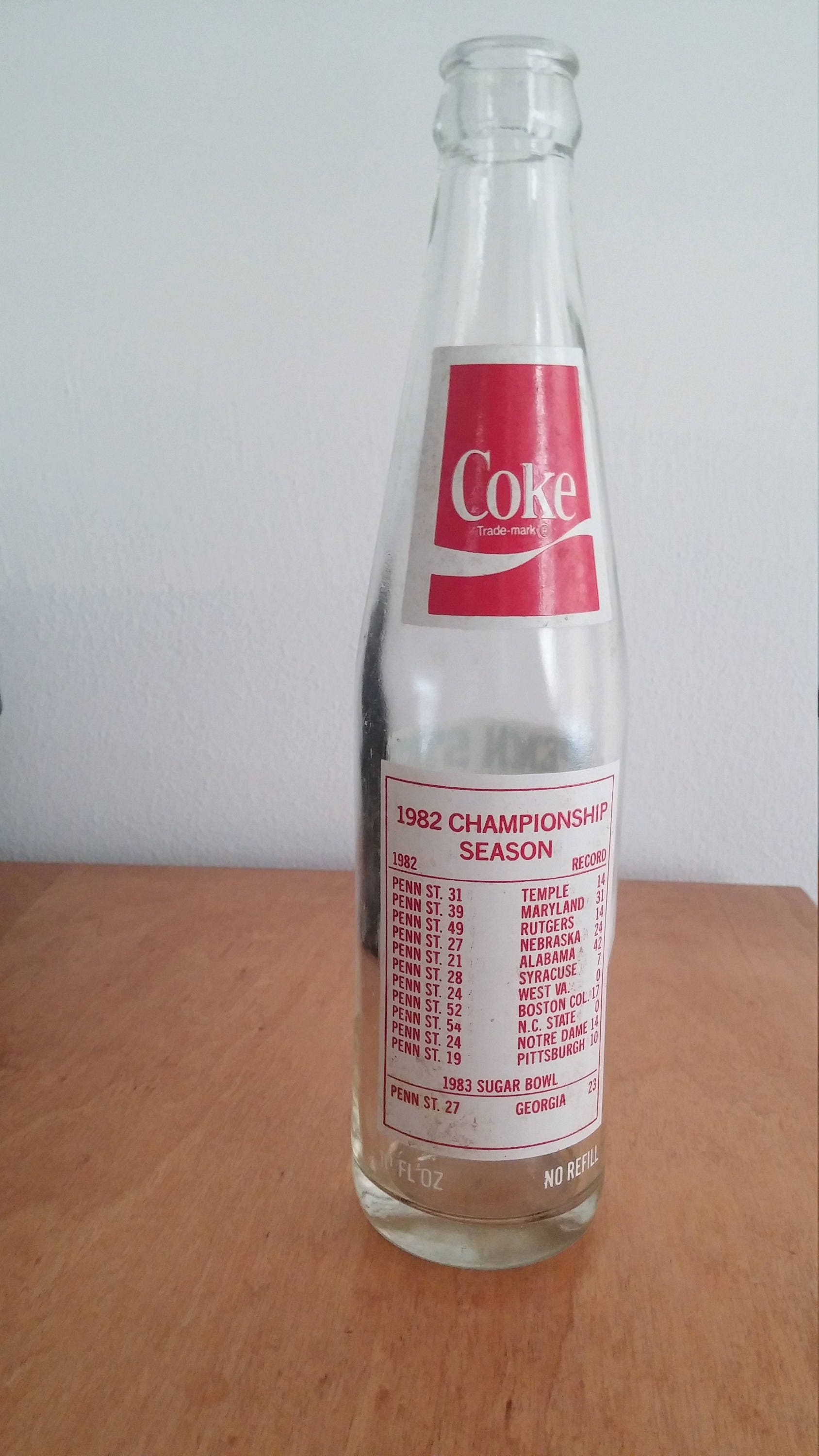 1982 Penn State National Champions Coke Bottle - Etsy