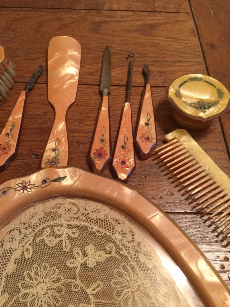 Antique Pereline Dresser/vanity Set - Etsy