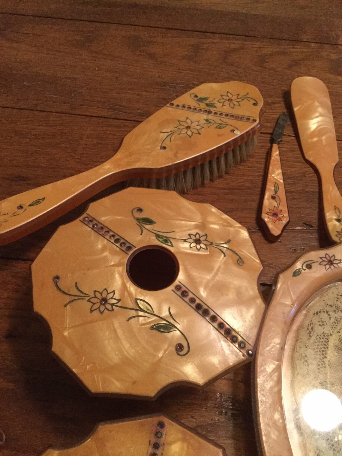 Antique Pereline Dresser/vanity Set - Etsy
