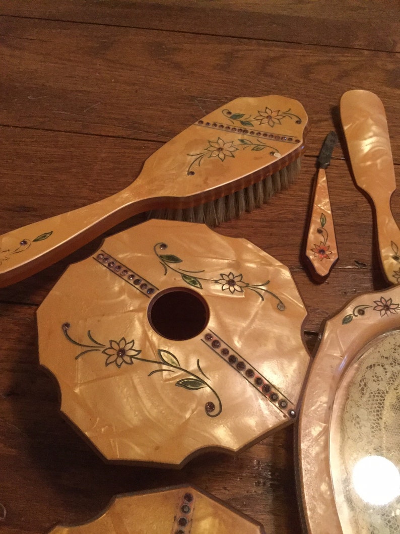 Antique Pereline Dresser/vanity Set - Etsy