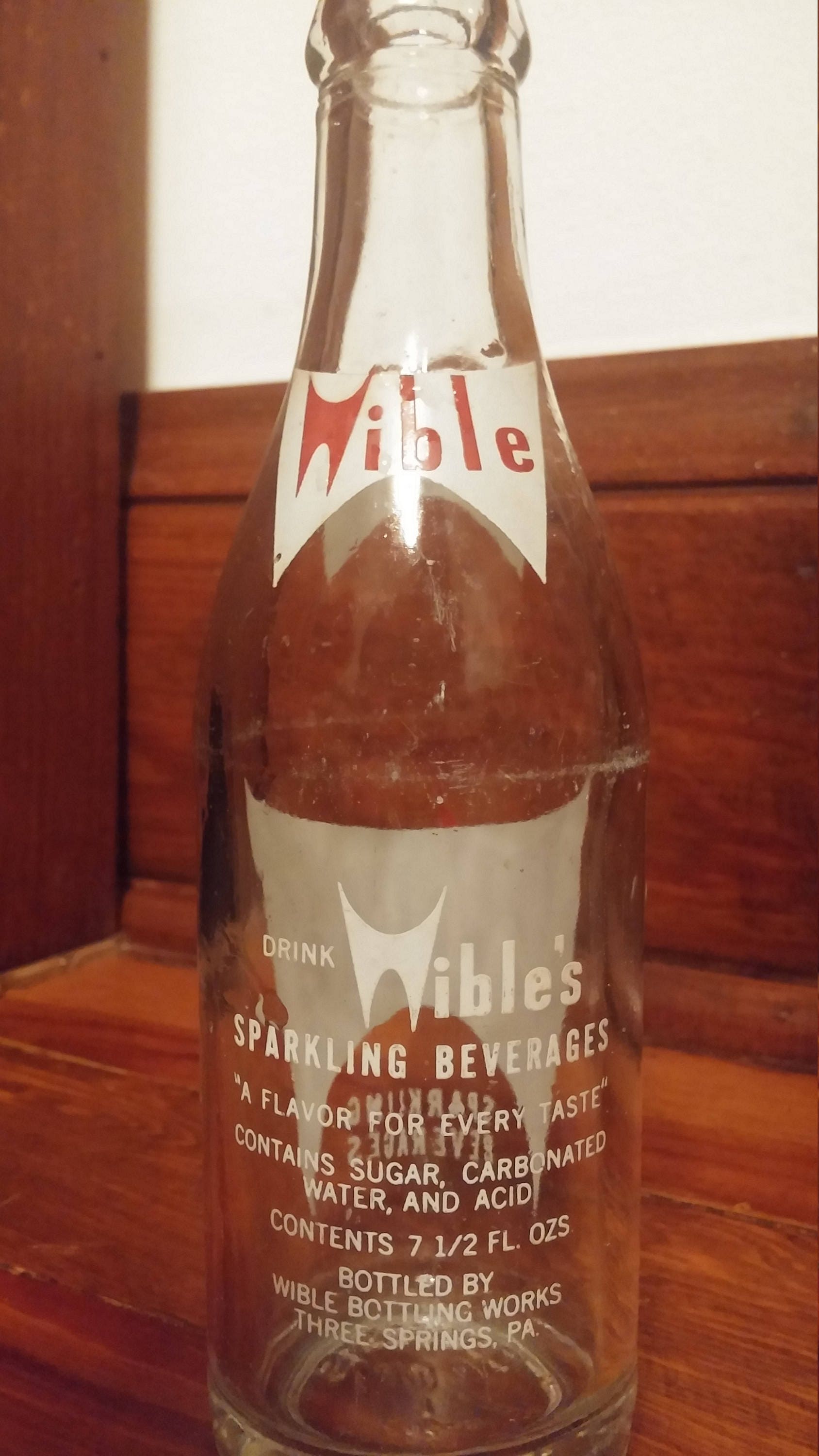 Wible Sparkling Beverage Glass Bottle - Etsy