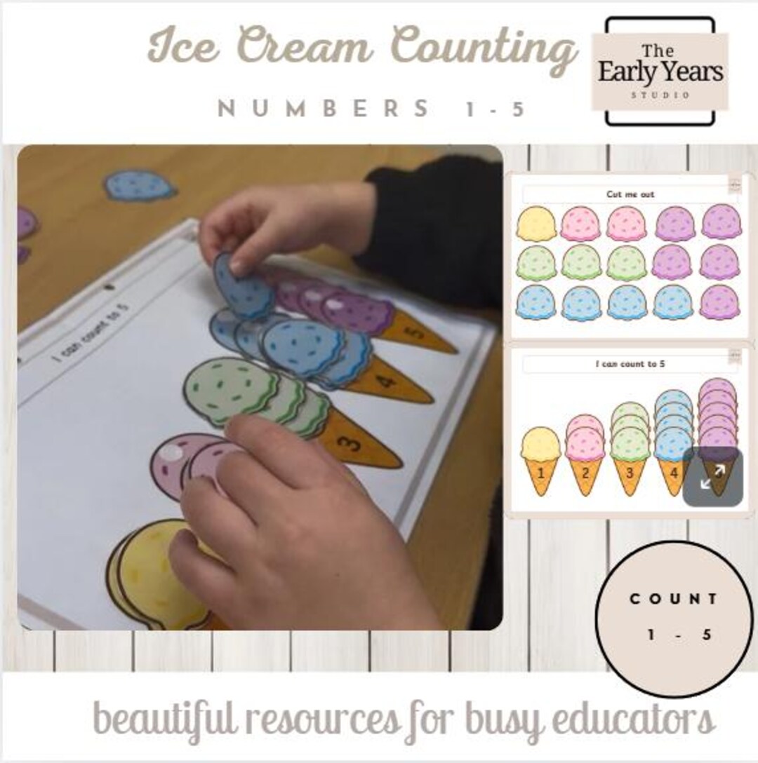 Number Counting Activity Multi Colour Ice Cream Childminder Resources ...