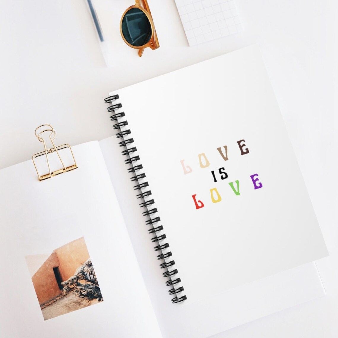 LOVE IS LOVE Spiral Notebook Ruled Line | Etsy