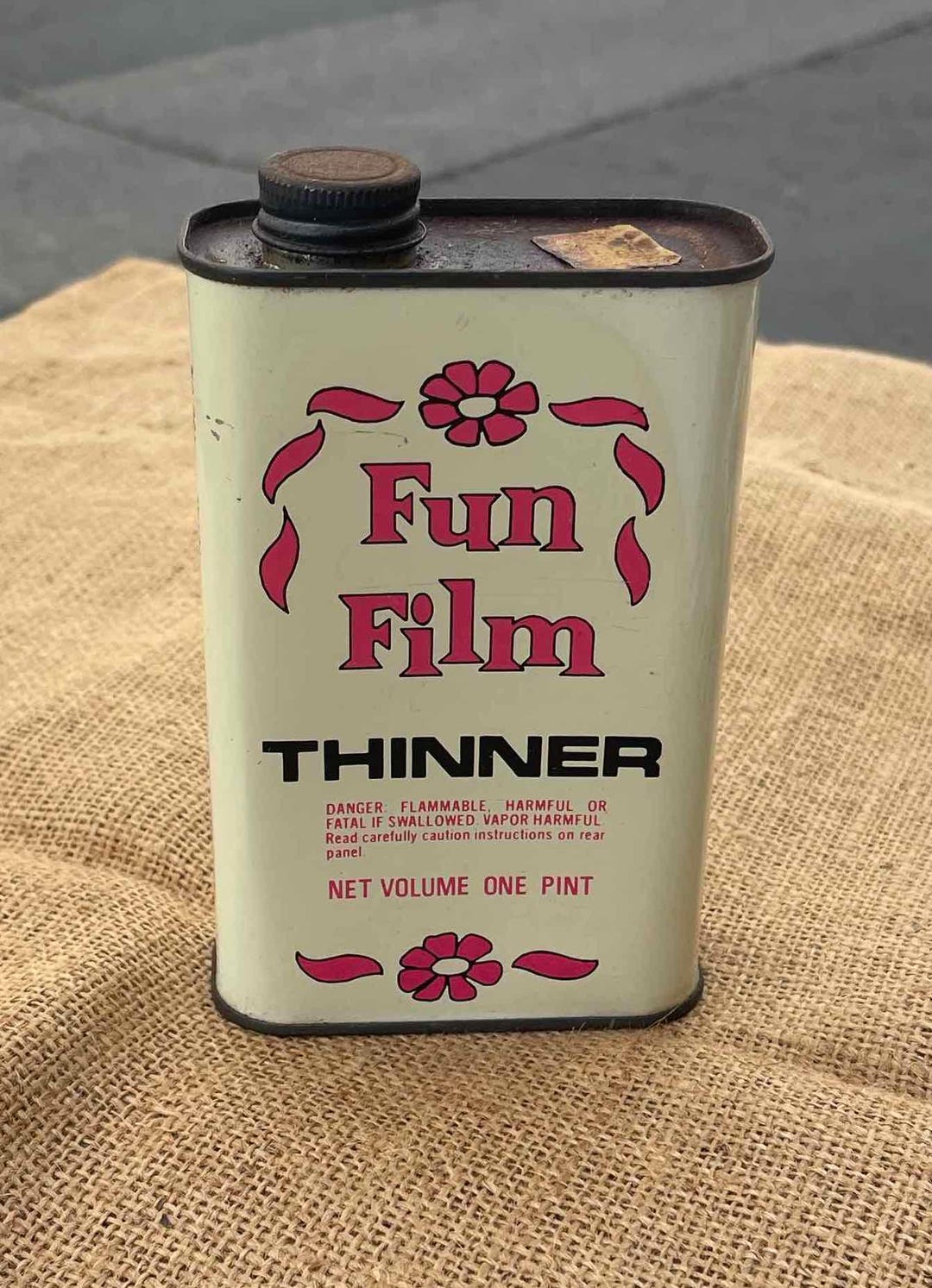 Vintage Fun Film Tin 1 Pint Paint Thinner Cunningham, Ga 90% Full - Etsy