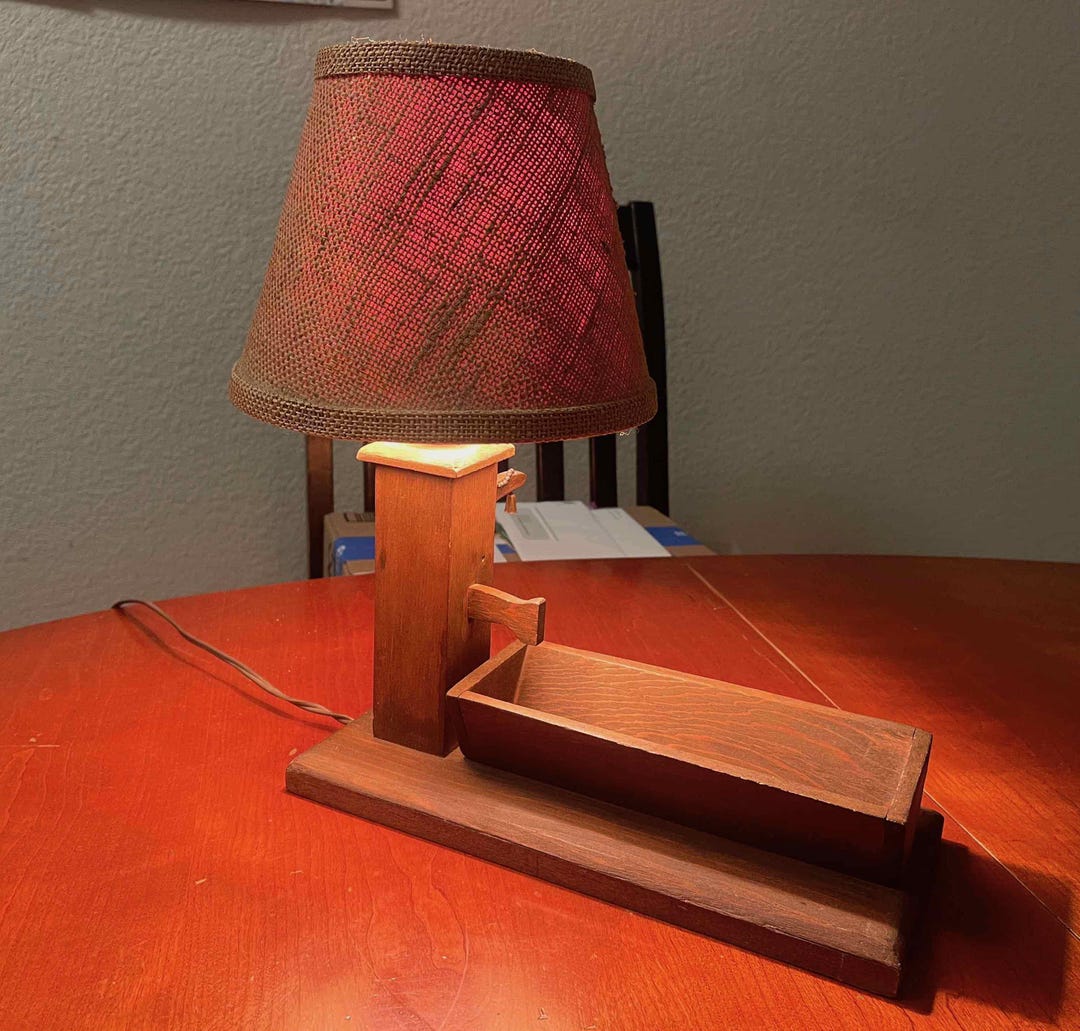 Vintage Wooden Water Pump Lamp, Farmhouse Lamp - Etsy