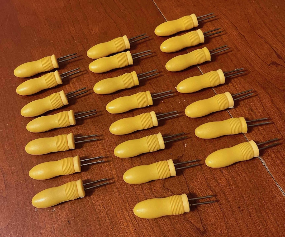 22 Vintage Corn on the Cob Fork Set, 1980s Stainless Steel Appetizer ...