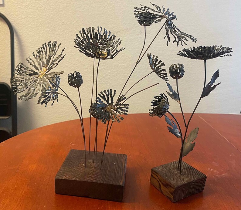 Brutalist Modern Metal Flowers Table Sculpture. - Etsy