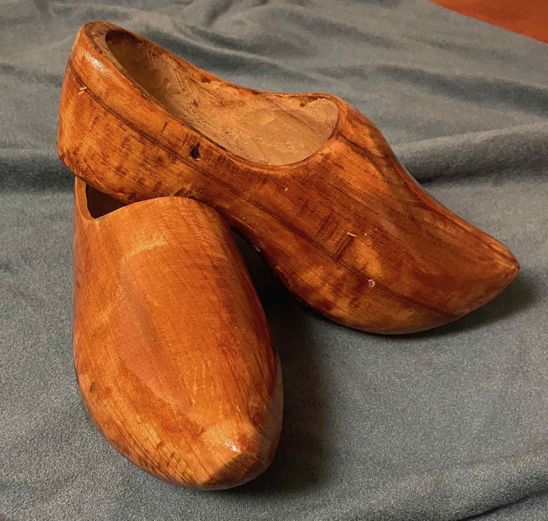 Vintage Folk Wooden Large Clogs, Primitive Home Decoration, Farm, Barn ...