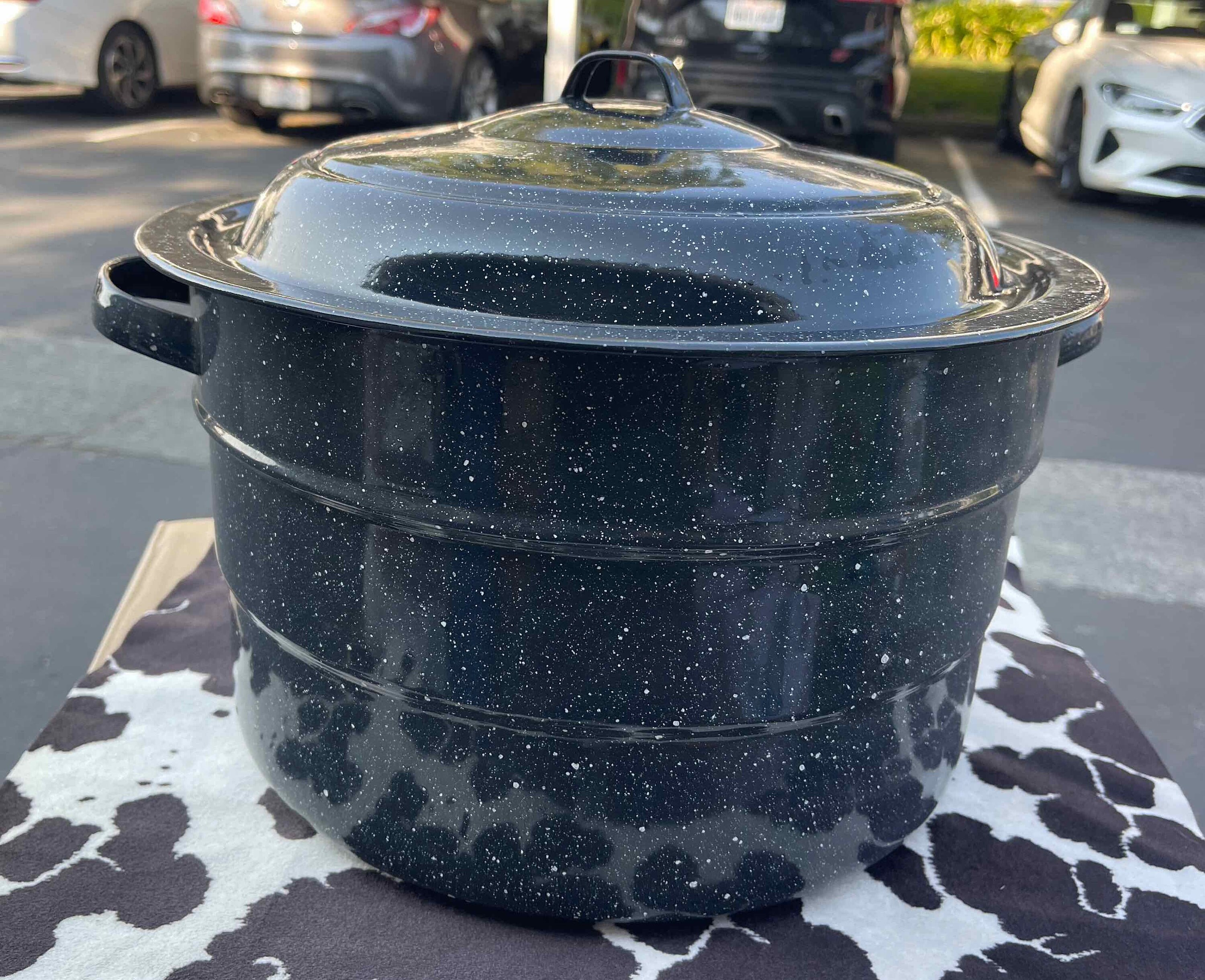 Granite Ware Black Enamel Canning Pot, Enamelware Stock Pot, Lobster ...