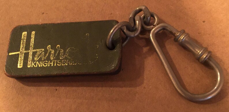 Vintage Harrods Knightsbridge Leather Olive Green Keychain - Etsy