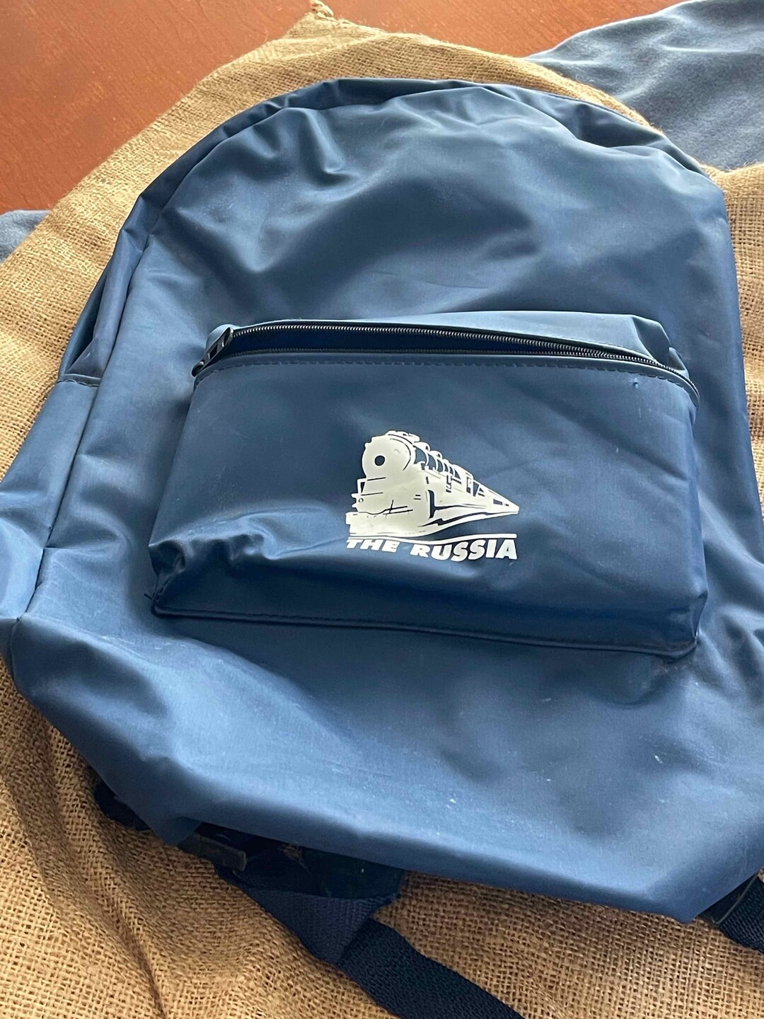 Vintage Backpack -soviet Union Era Backpack ,canvas Blue Backpack,made ...