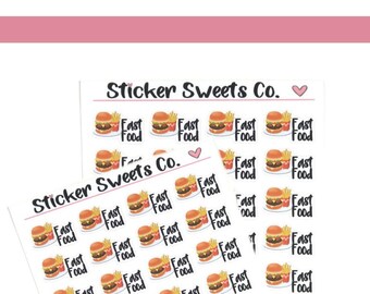 Take Out Fast Food Planner Stickers / Icon Functional Planner - Etsy
