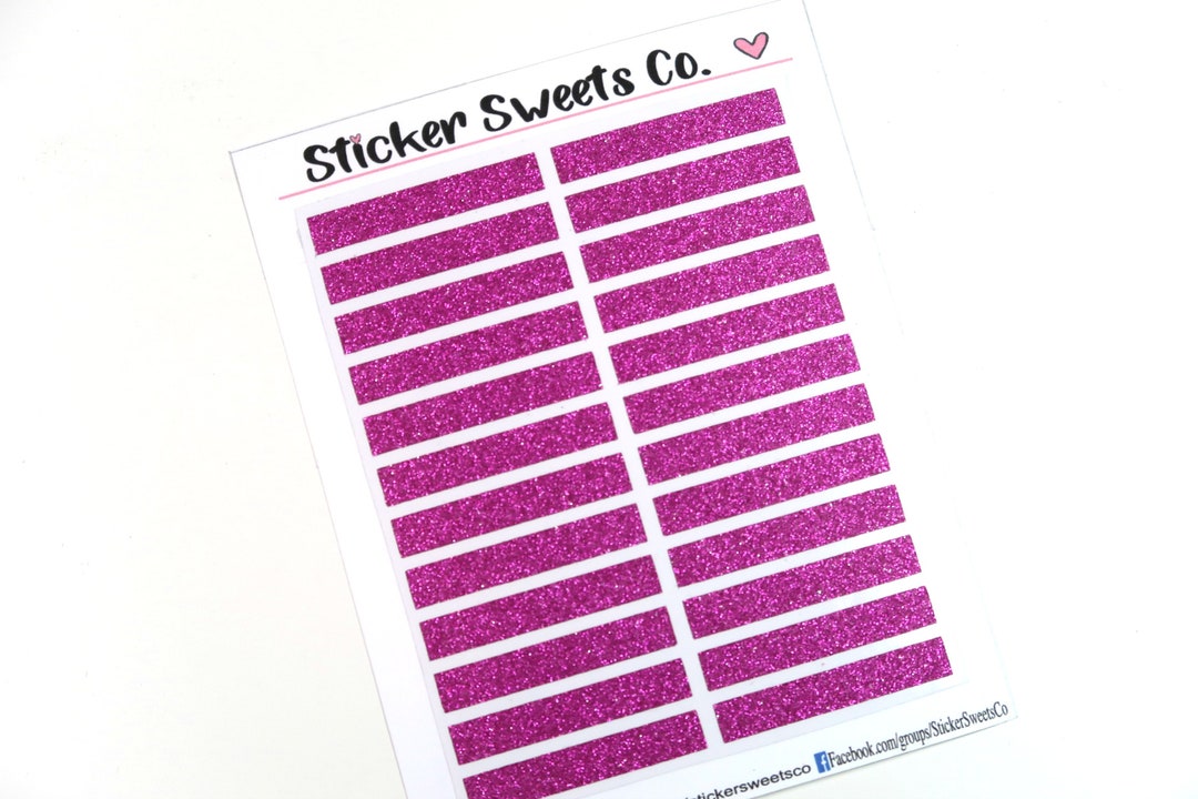 Real Glitter Headers Magenta Planner Stickers - Etsy