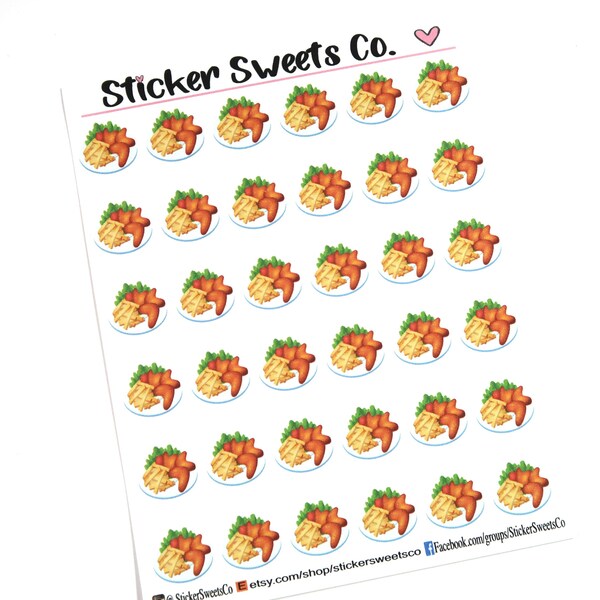 Chicken and Fish Stickers - Etsy
