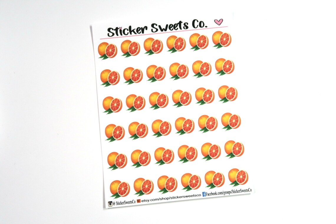Orange or Grape Fruit Planner Stickers | Etsy