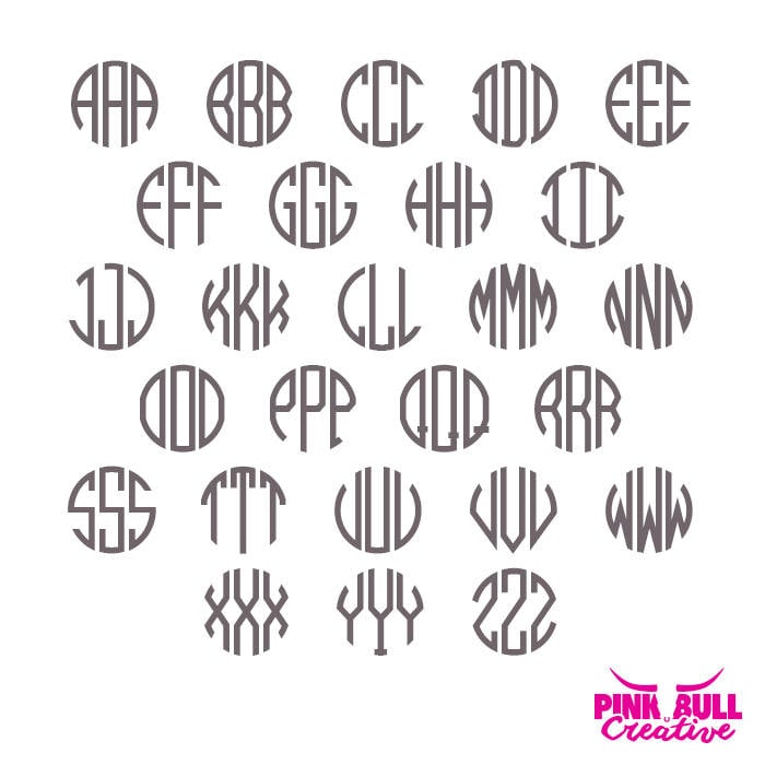 Circle Monogram SVG Cut File for Cricut or Other Cutting | Etsy