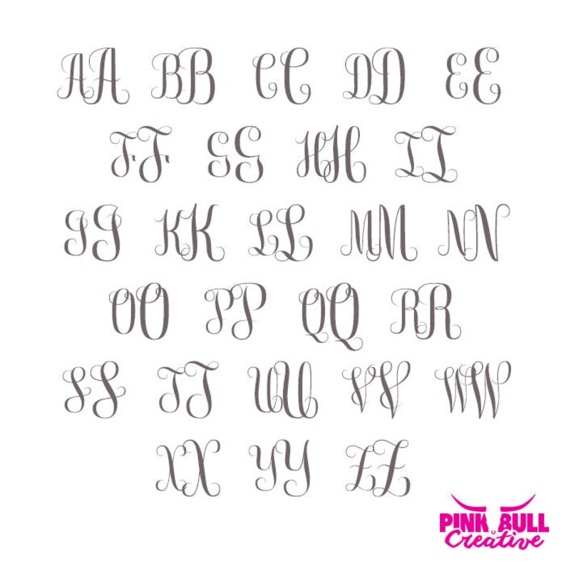 Fancy Monogram SVG Cut File for Cricut or Other Cutting | Etsy