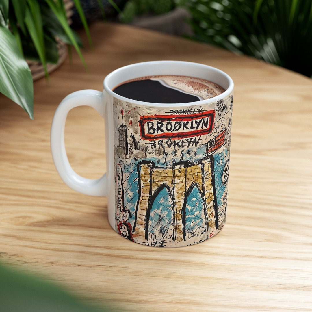 BROOKLYN BRIDGE MUG Urban, Street Art, Graffiti-style, Edgy, Vibrant ...