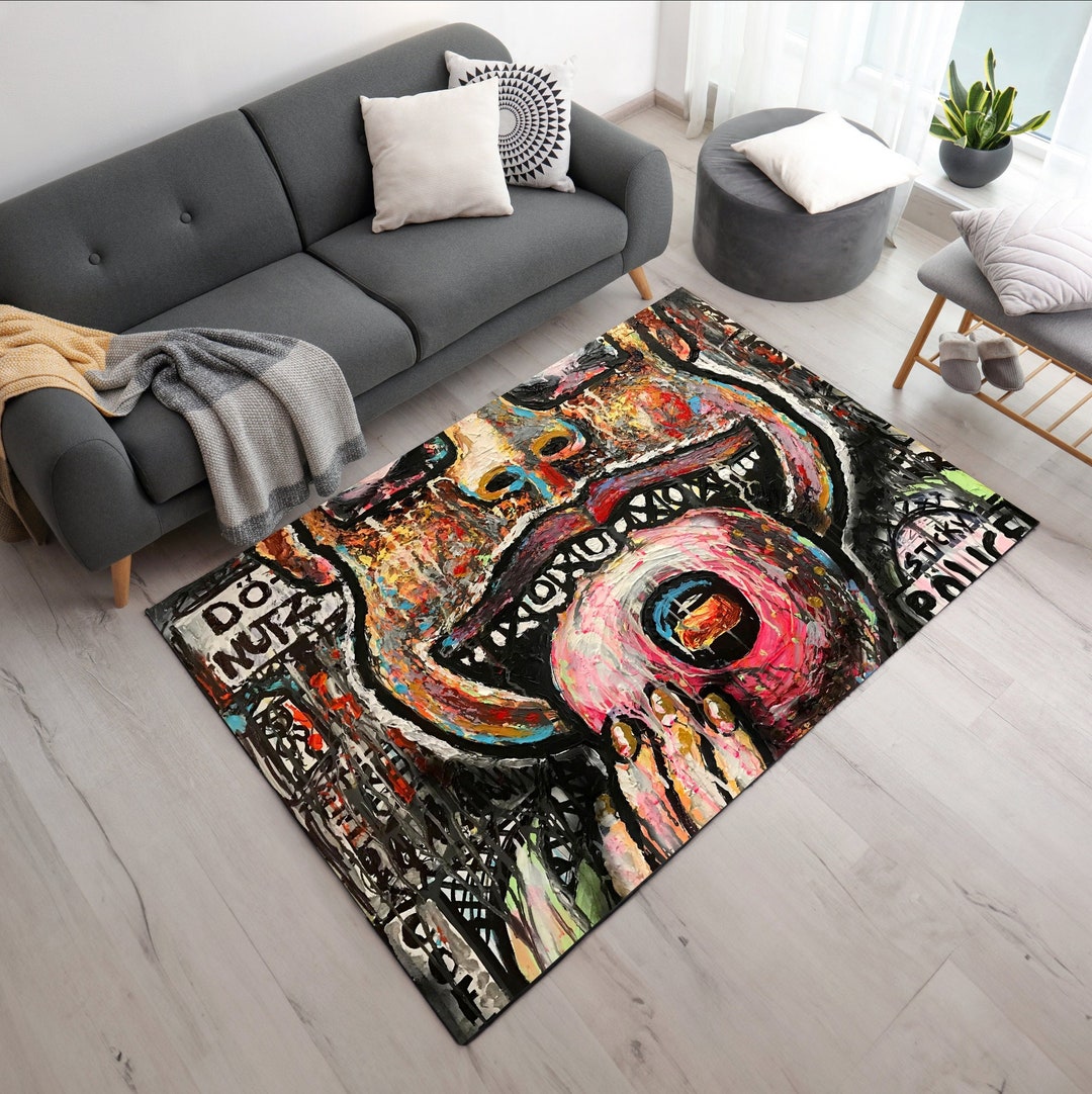 DONUT AREA RUG 48x72 Living Room Style Interior Design Decor Modern Art ...
