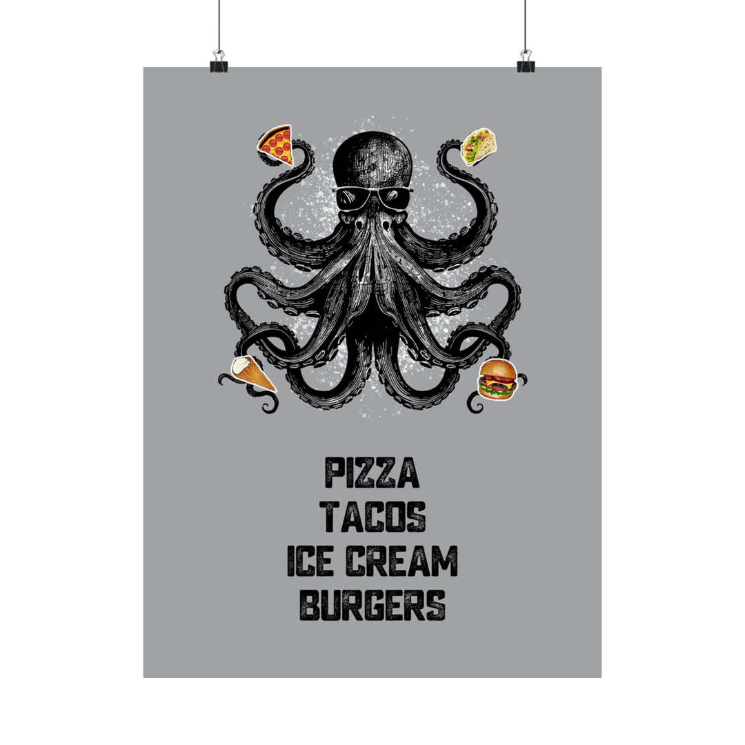 OCTOPUS FOODIE POSTER 18x24 Urban Retro Inspired - Etsy