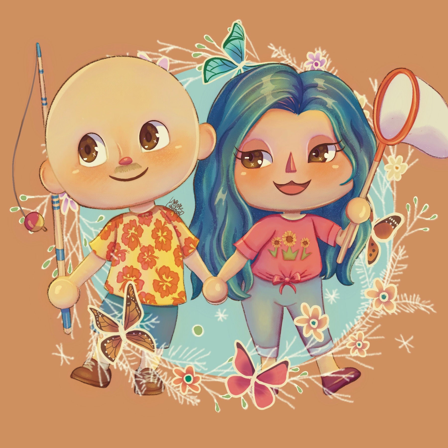 Animal Crossing Couples Character Digital Drawing Illustration ...