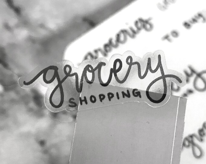 Grocery Shopping - CLEAR Hand-lettering Stickers - Etsy