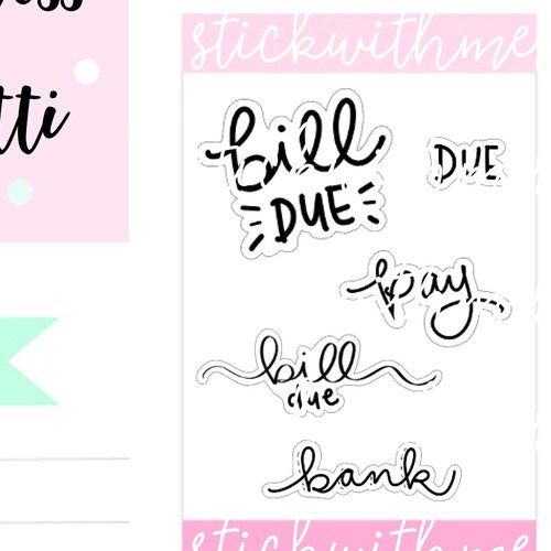 All the Bills CLEAR Hand-lettering Stickers - Etsy